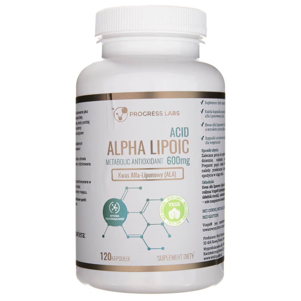 Progress Labs Acide alpha lipoïque ( ALA ) 600 mg 120 Capsules – Medpak